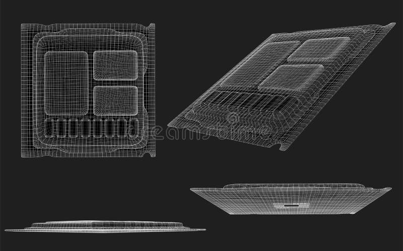 3d Vector Chip Set for Computer Stock Vector - Illustration of server ...