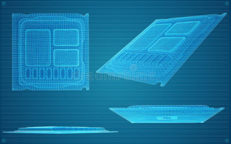 3d Vector Chip Set for Computer Stock Vector - Illustration of future ...