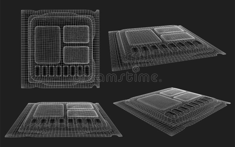 3d Vector Chip Set for Computer Stock Vector - Illustration of business ...