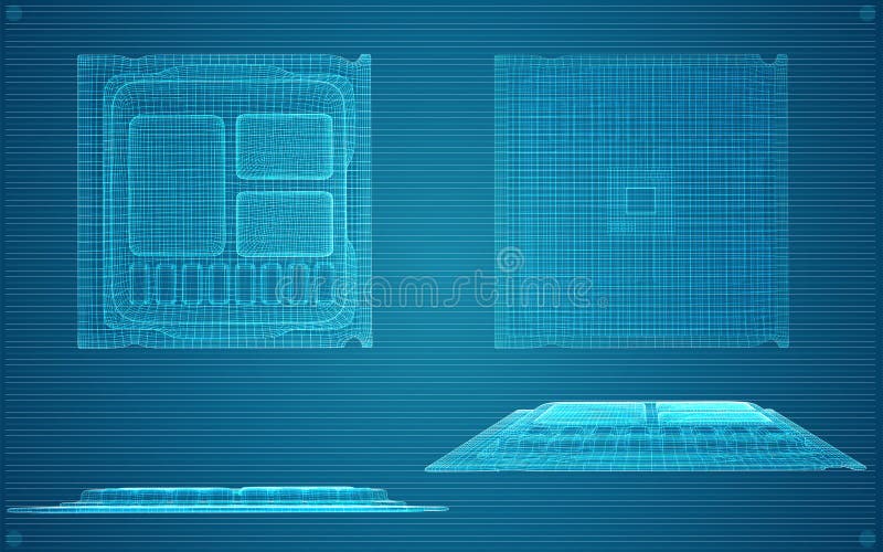 3d Vector Chip Set for Computer Stock Vector - Illustration of vertical ...