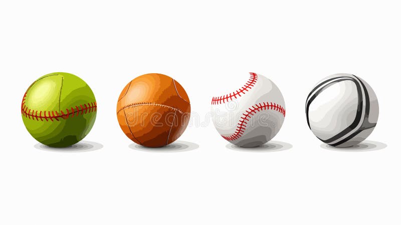 3D Vector Collection of Four Different Sports Balls Stock Vector ...