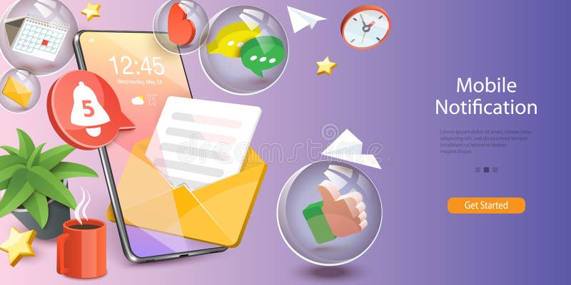 Mobile Notification icon stock vector. Illustration of designed - 225662412