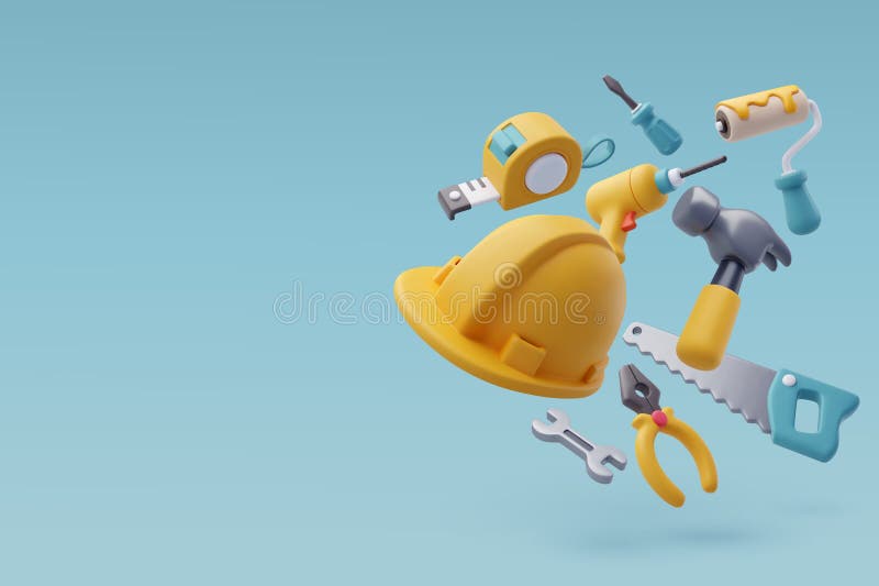 3d Vector of Construction Tools Icon Set, Industrial and Worker ...