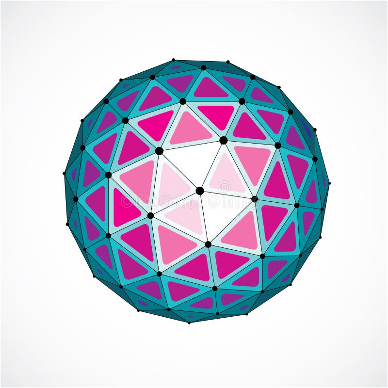 3d Vector Digital Wireframe Spherical Object Made Using Triangular ...