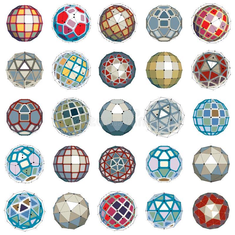 Collection of Spherical Logo Elements. Vector Illustration Decorative ...