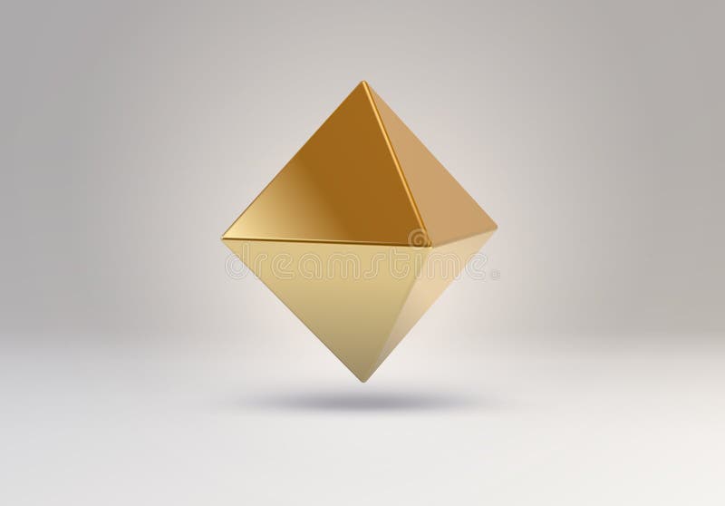 3D Vector Element or Simple Isolated Golden Shape Stock Vector ...