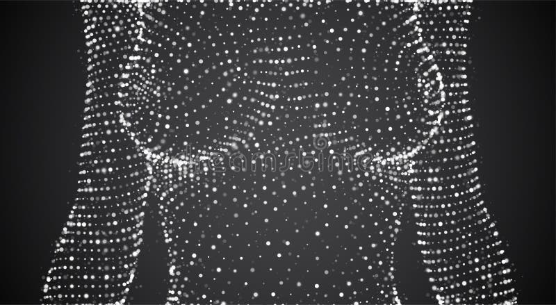3d Vector Female Body of Dots on a Black Background Stock Vector ...