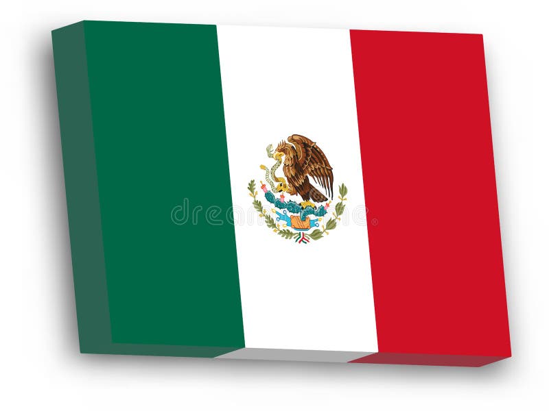 3D vector flag of Mexico stock vector. Illustration of flag - 243027568