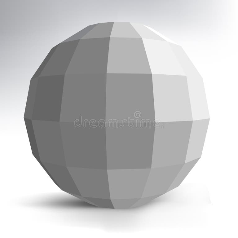 3d Vector Geometric Lowpoly Sphere Ball Stock Vector - Illustration of ...