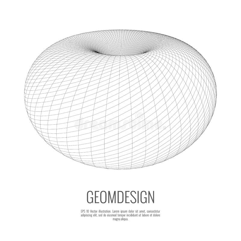 3 D Vector of Torus Knot. Abstract Vector Element with Depth of Field ...