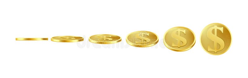 3D Vector Gold Coins, Sprite for Animation Stock Vector - Illustration ...