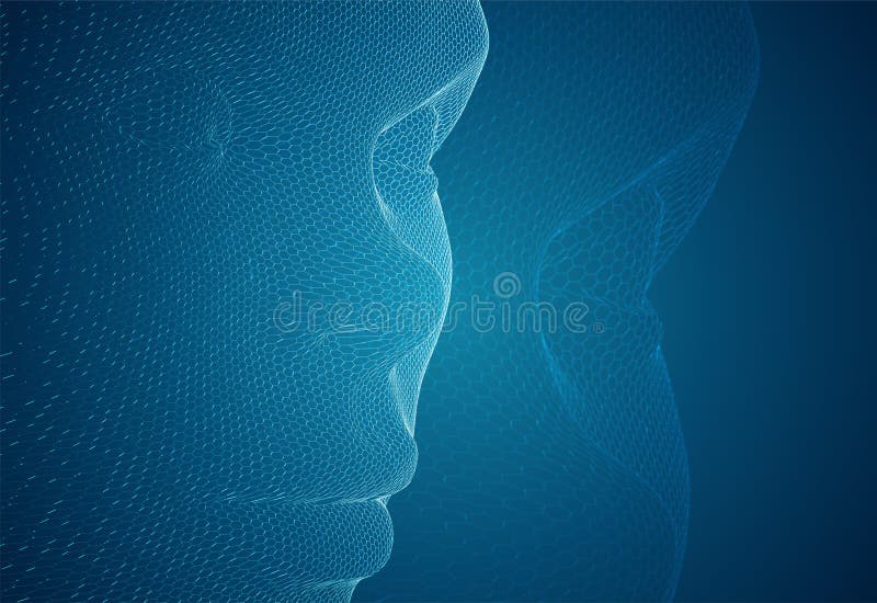 3d Vector Hexagon Female Face Stock Vector - Illustration of line, path ...