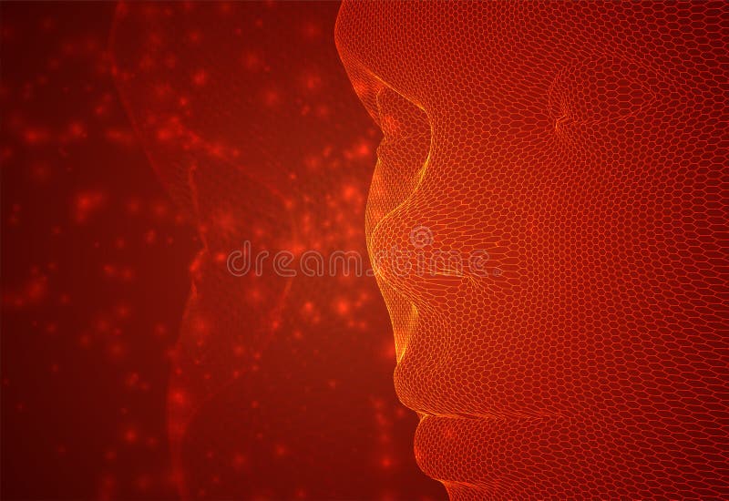 3d Vector Hexagon Female Face Stock Vector - Illustration of face ...