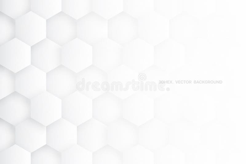 3D Vector Hexagons White Abstract Background Stock Illustration ...