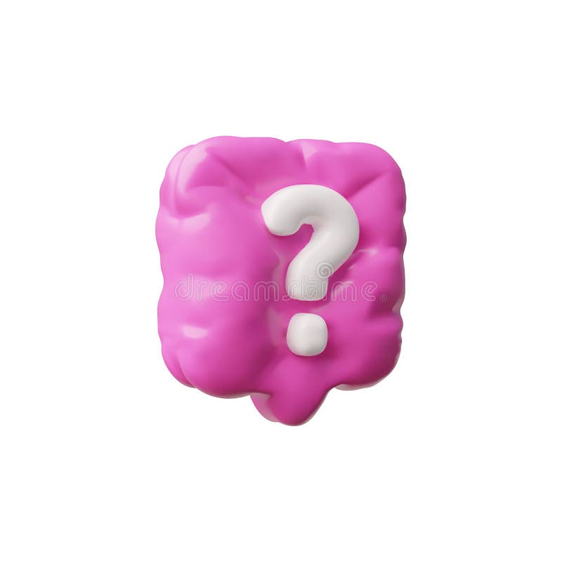 3d Vector Hot Pink Dialog Box with Question Mark, Inflatable Shape ...