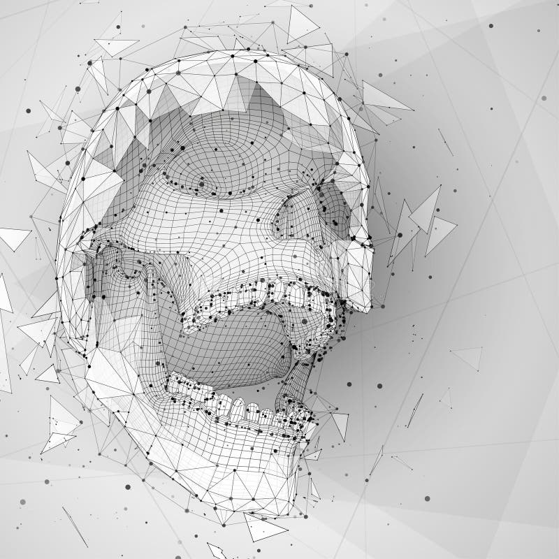 3d Vector Human Skull of All Segments Explodes Stock Vector ...