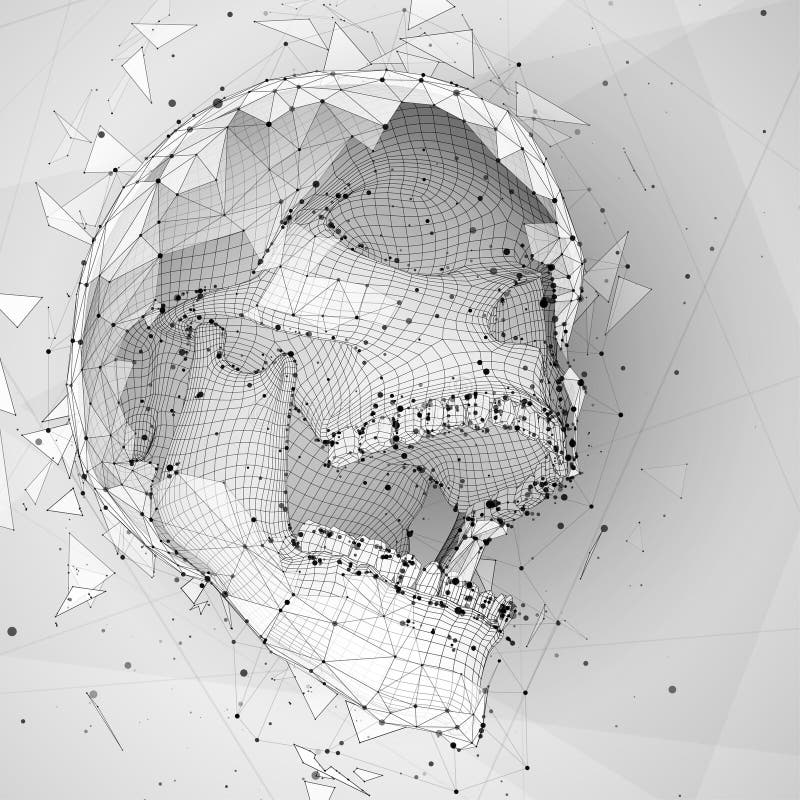 3d Vector Human Skull of All Segments Explodes Stock Vector ...