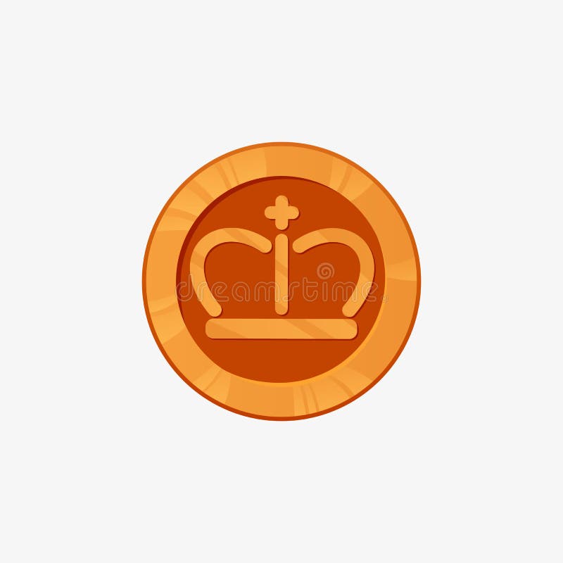 3D Vector Icon for a Front View of Bronze Coin with Crown. the Third ...