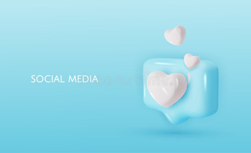 3d Vector Icon Message Dialog Button with Heart. Realistic Elements for ...