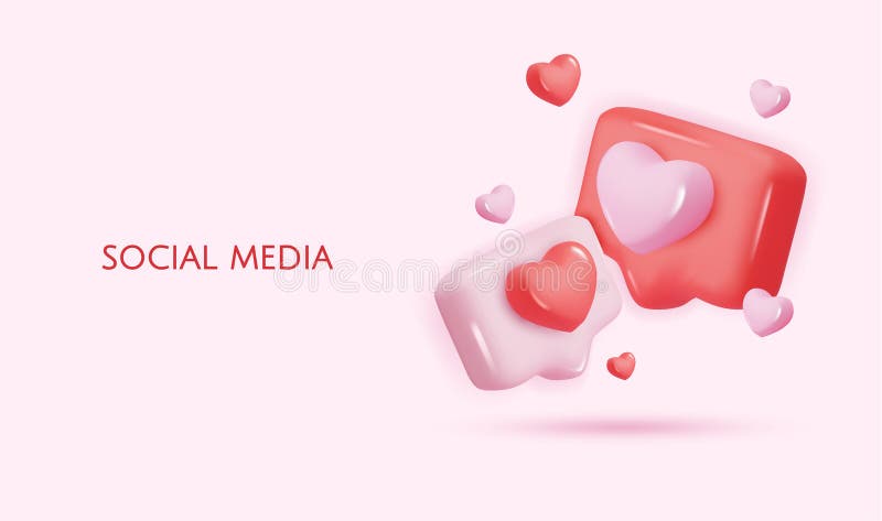 3d Vector Icon Message Dialog Button with Heart. Realistic Elements for ...