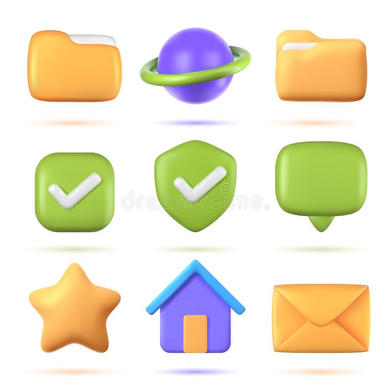 3d vector icon set. stock vector. Illustration of idea - 254950135