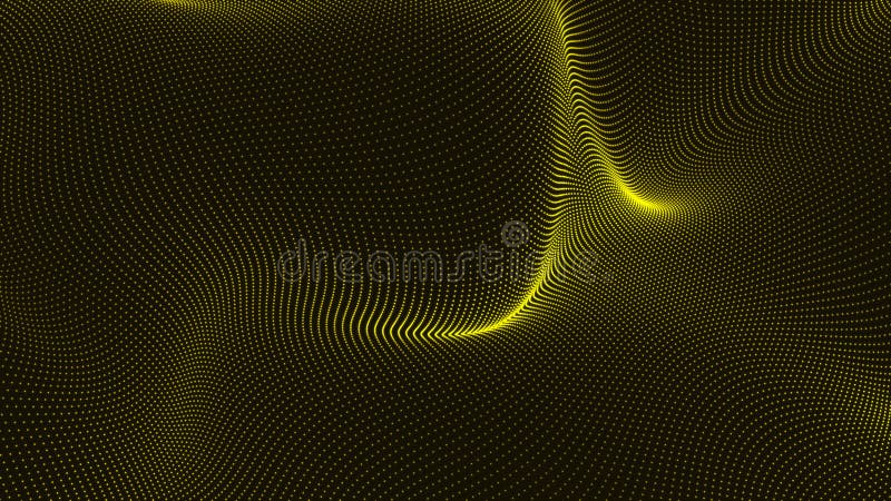 3d Vector Illustration. Abstract Yellow Dynamic Wavy Line Dotted ...