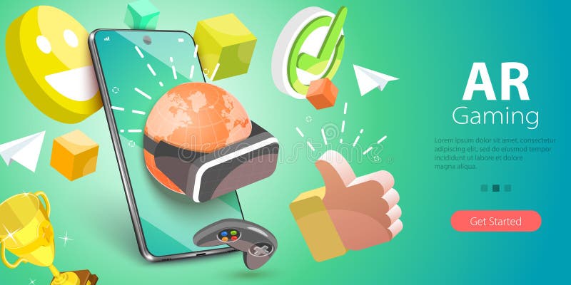 3D Vector Illustration of AR Games Stock Illustration - Illustration of ...