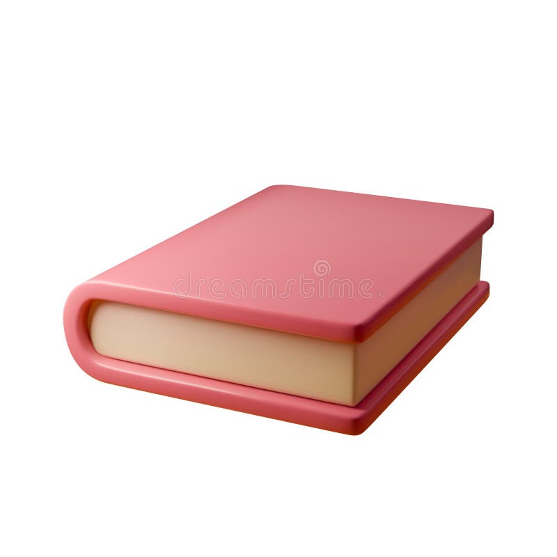 3D Vector Illustration of a Book with a Pink Cover. a Simple and ...