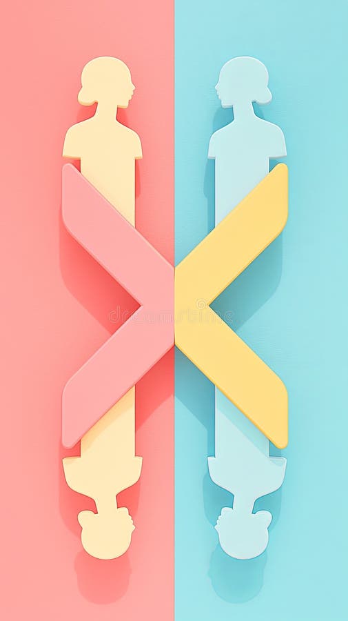 3D Vector Illustration of Gender Symbols in Contrasting Colors Stock ...