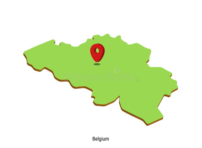 Vector Illustrated Map of Belgium Stock Vector - Illustration of town ...