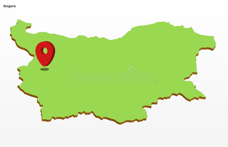 Vector Illustrated 3d Geographical Map of Bulgaria with Capitol Stock ...