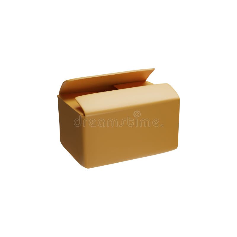 3D Vector Illustration with a Reliable Craft Rectangular Box for ...