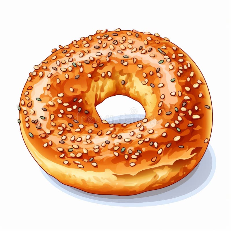 Vector Bagel Image on White Background Stock Illustration ...