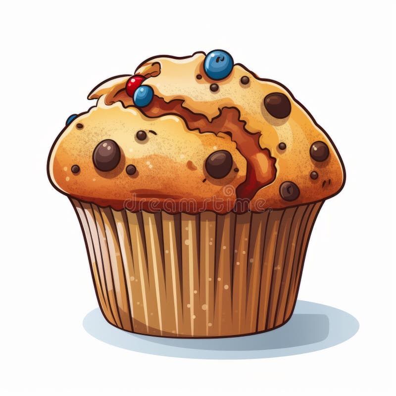 Vector Muffin Image on White Background Stock Illustration ...