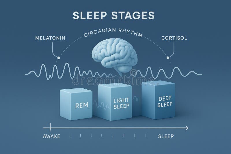 Sleep Stages Infographic, Flat Vector Illustration Isolated. Stock ...