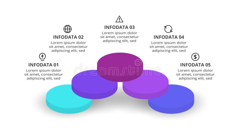 3D Vector Infographic Pyramid, or Comparison Chart with 5 Colorful ...