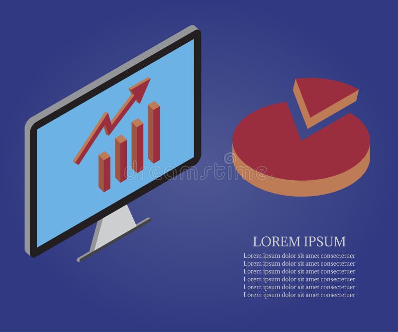 Growth chart, pc 1 stock vector. Illustration of business - 116167680
