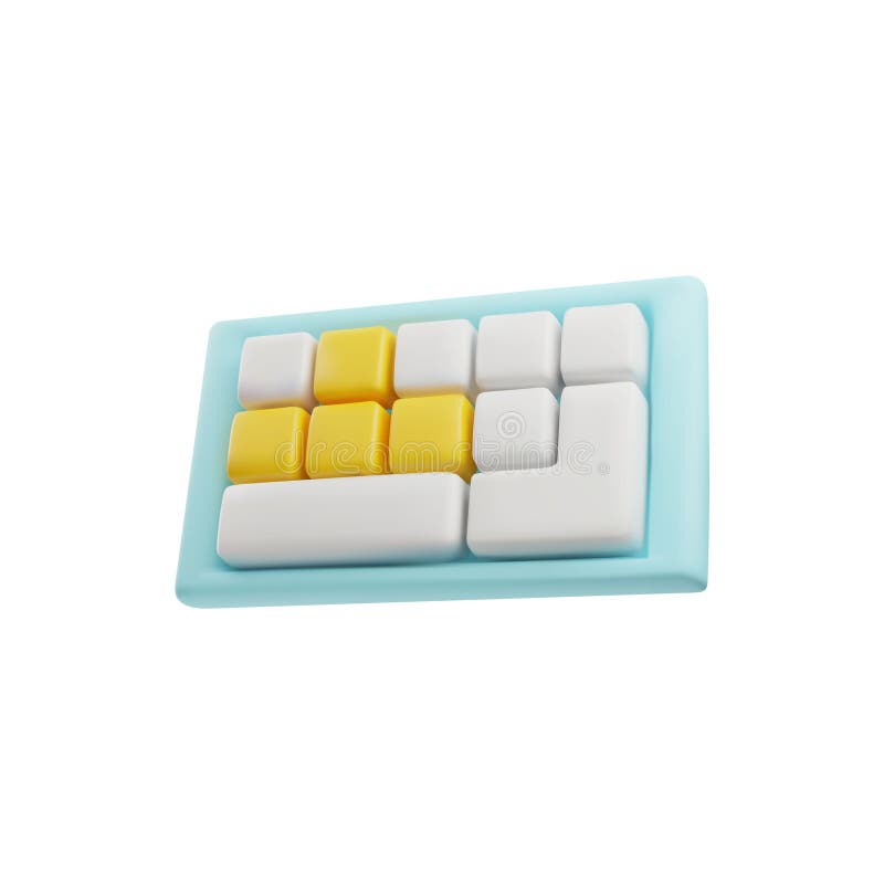 3D Vector of Keyboard in Cartoon Style on Isolated Background. Stock ...