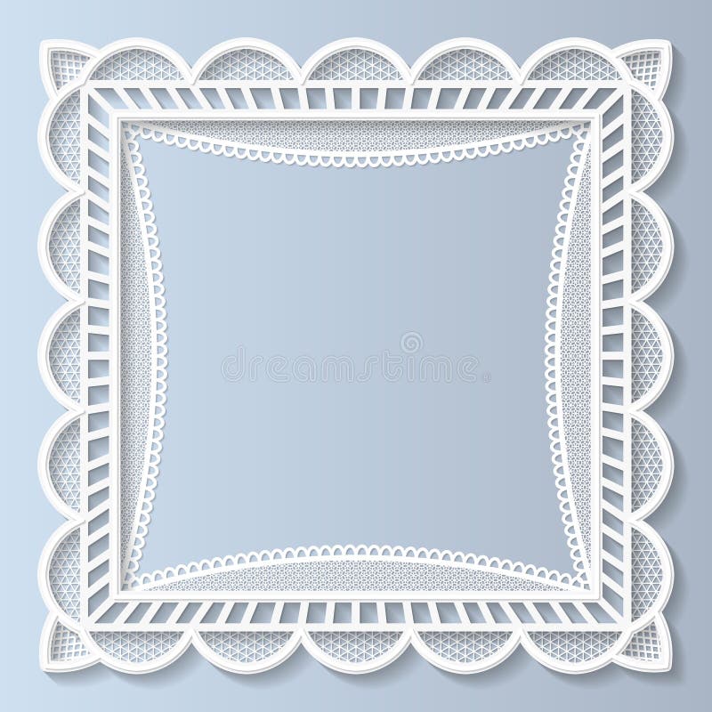 3D Vector Lace Frame, Festive Pattern, White Pattern Stock Vector ...