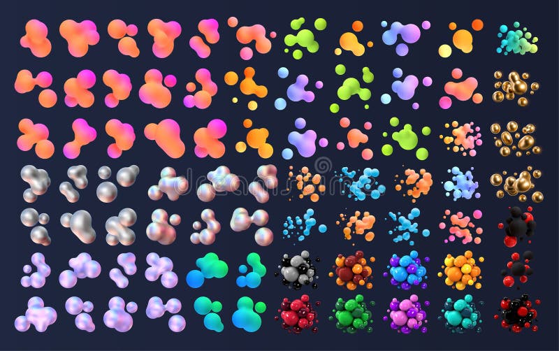 3d vector liquid blobs. stock illustration. Illustration of amorphous ...