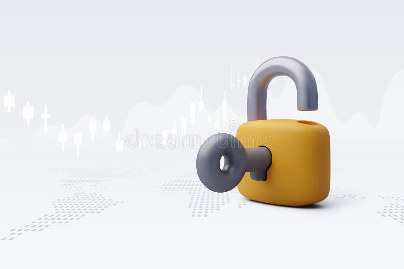 3d Vector Lock and Key, Open the Lock with the Key. Data Protection ...