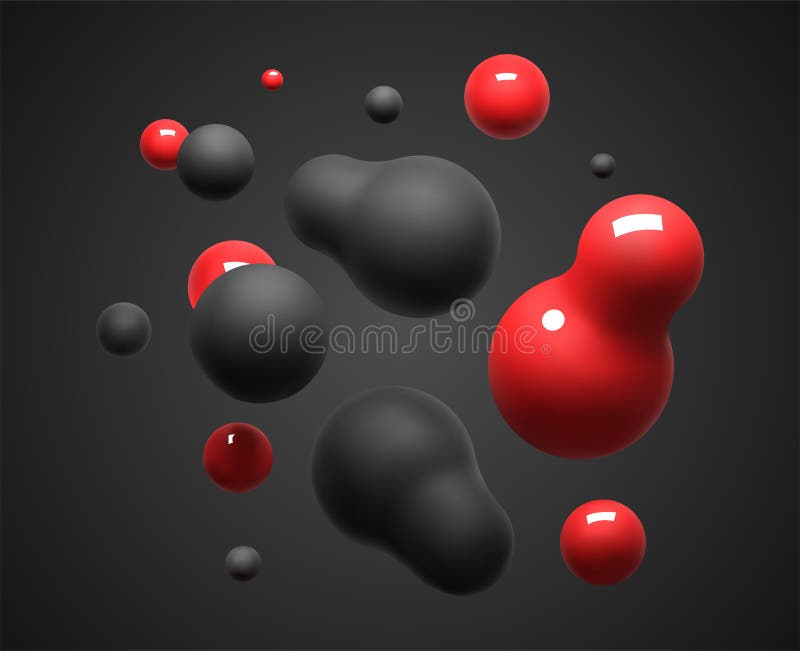 3d vector metal blobs. stock illustration. Illustration of circle ...