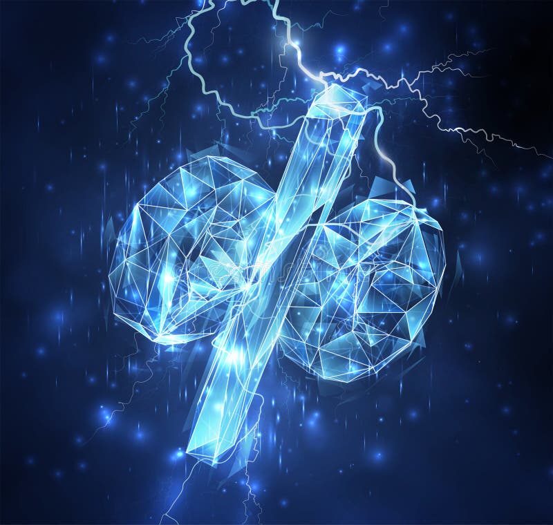 3d Vector Object on a Background of Blue Sky. Lightning and Thunder ...