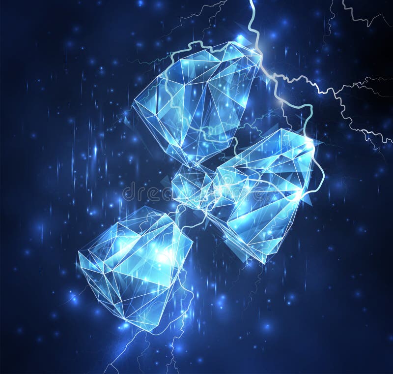 3d Vector Object on a Background of Blue Sky. Lightning and Thunder ...