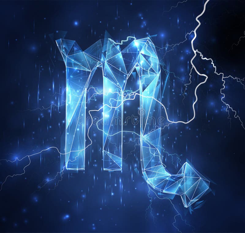 3d Vector Object on a Background of Blue Sky. Lightning and Thunder ...