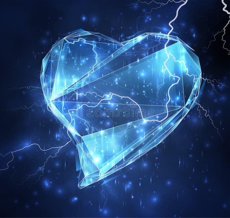 3d Vector Object on a Background of Blue Sky. Lightning and Thunder ...