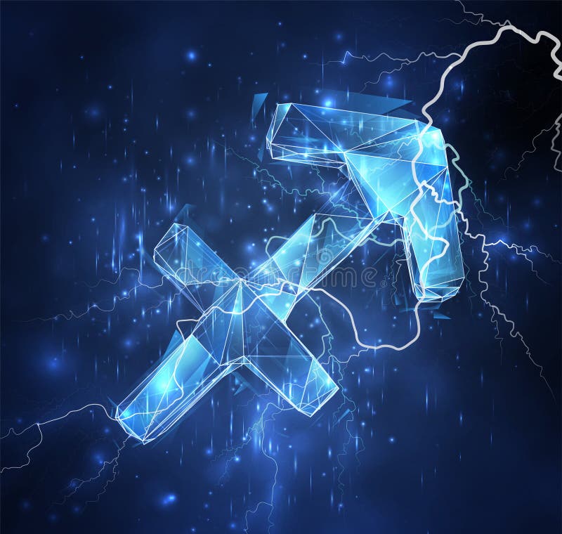 3d Vector Object on a Background of Blue Sky. Lightning and Thunder ...