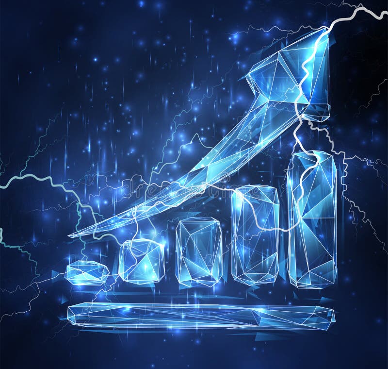 3d Vector Object on a Background of Blue Sky. Lightning and Thunder ...