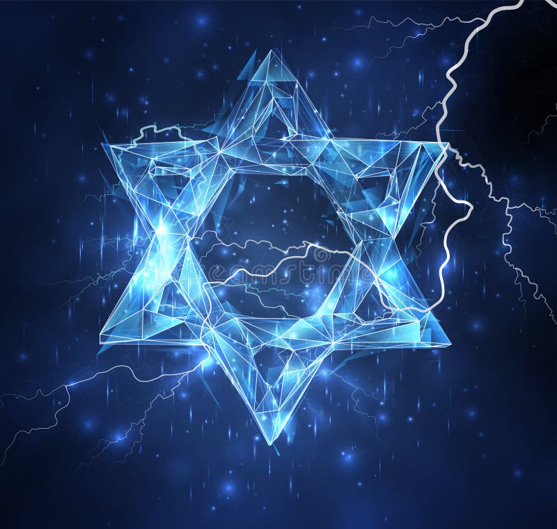 3d Vector Object on a Background of Blue Sky. Lightning and Thunder ...