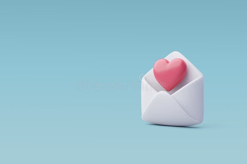 3d Vector Open Mail Letter with Heart. Anniversary, Valentine S Day ...